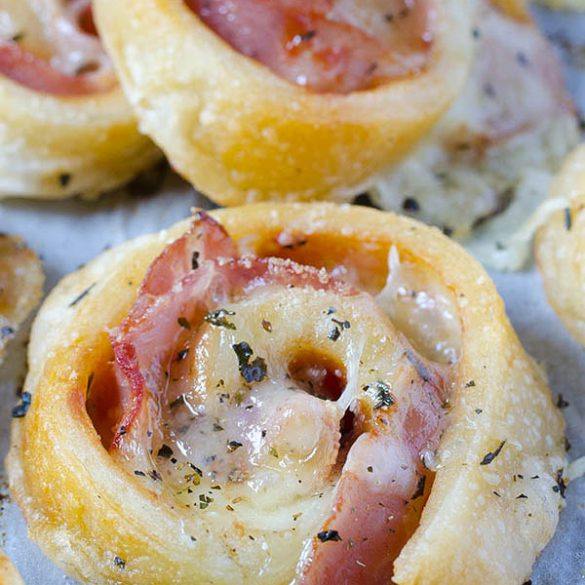 Ham and Cheese Rolls | Ham and Cheese Pizza Bites Appetizer Recipe