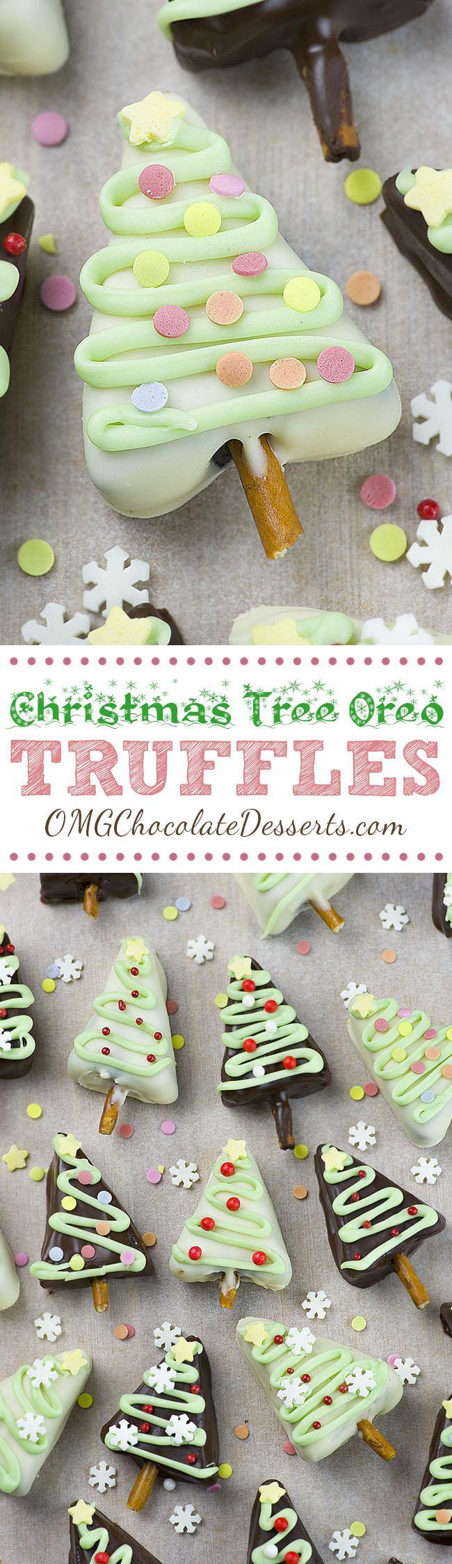 Christmas Tree Oreo Truffles | No Bake Oreo Dessert Recipe