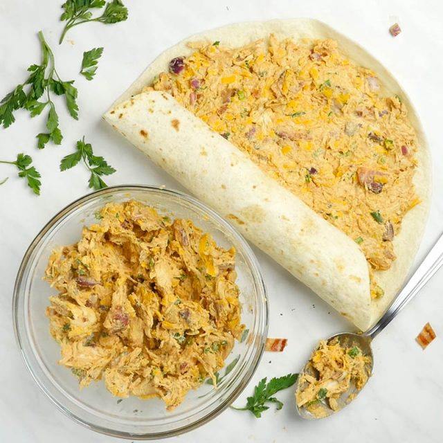 BBQ Chicken Roll Ups | Easy Leftover Chicken Tortilla Appetizer Recipe