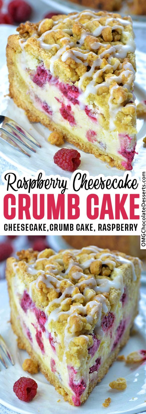 Raspberry Cheesecake Crumb Cake | Two Easy Desserts In One!