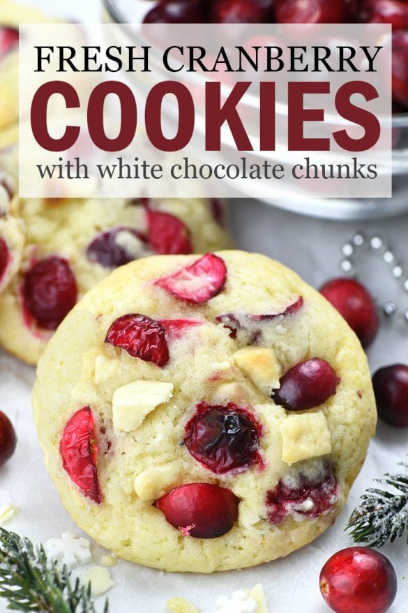 Fresh Cranberry White Chocolate Cookies - OMG Chocolate Desserts