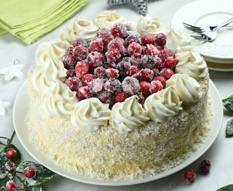 White Chocolate Cranberry Layered Cake - OMG Chocolate Desserts