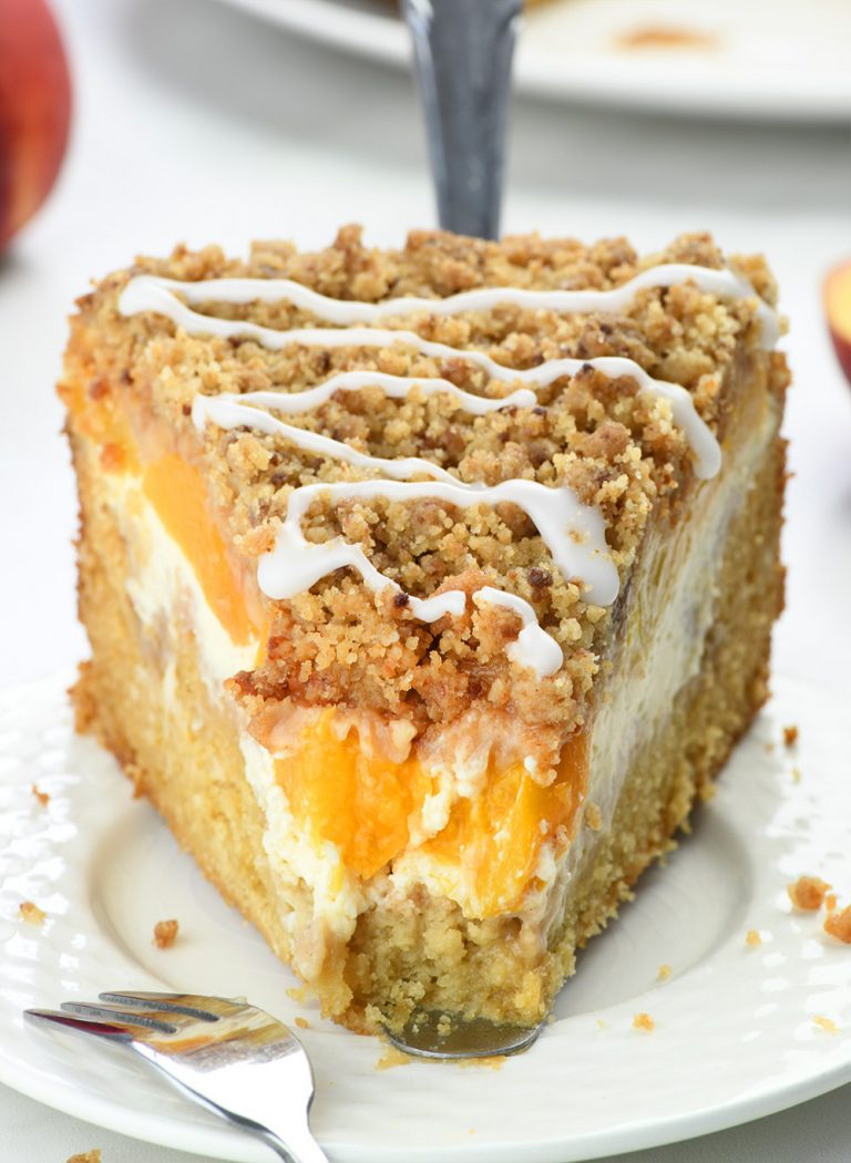 Peach Coffee Cake Recipe (With Step By Step Photos)