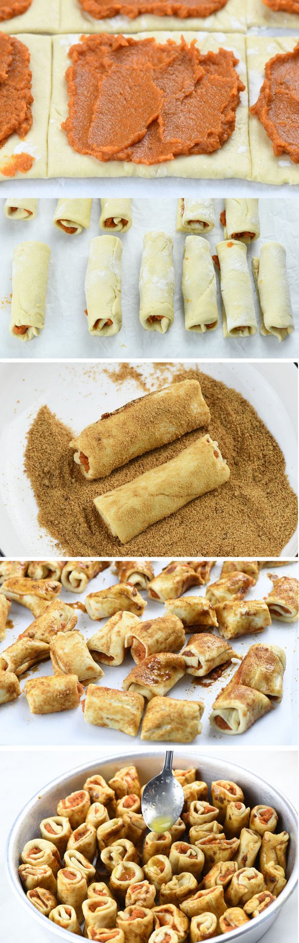Pumpkin Crescent Roll-Up Bake - OMG Chocolate Desserts