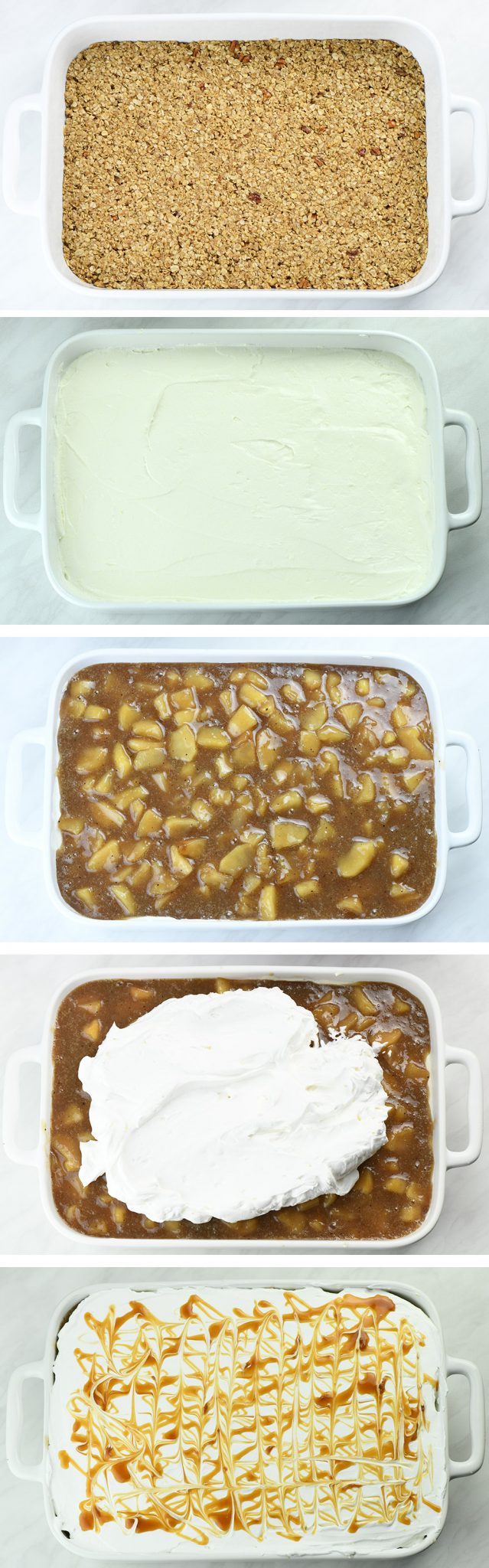 No-Bake Oatmeal Apple Pie Lasagna - OMG Chocolate Desserts